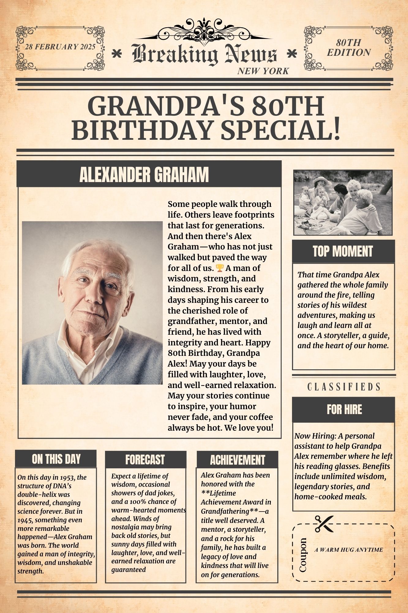 Free Personalized Birthday Newspaper | Custom Birthday Keepsake